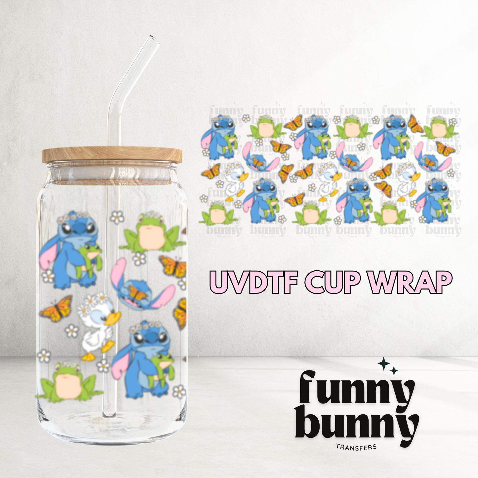 Alien Spring Floral - 16oz UVDTF Cup Wrap – Funny Bunny Transfers
