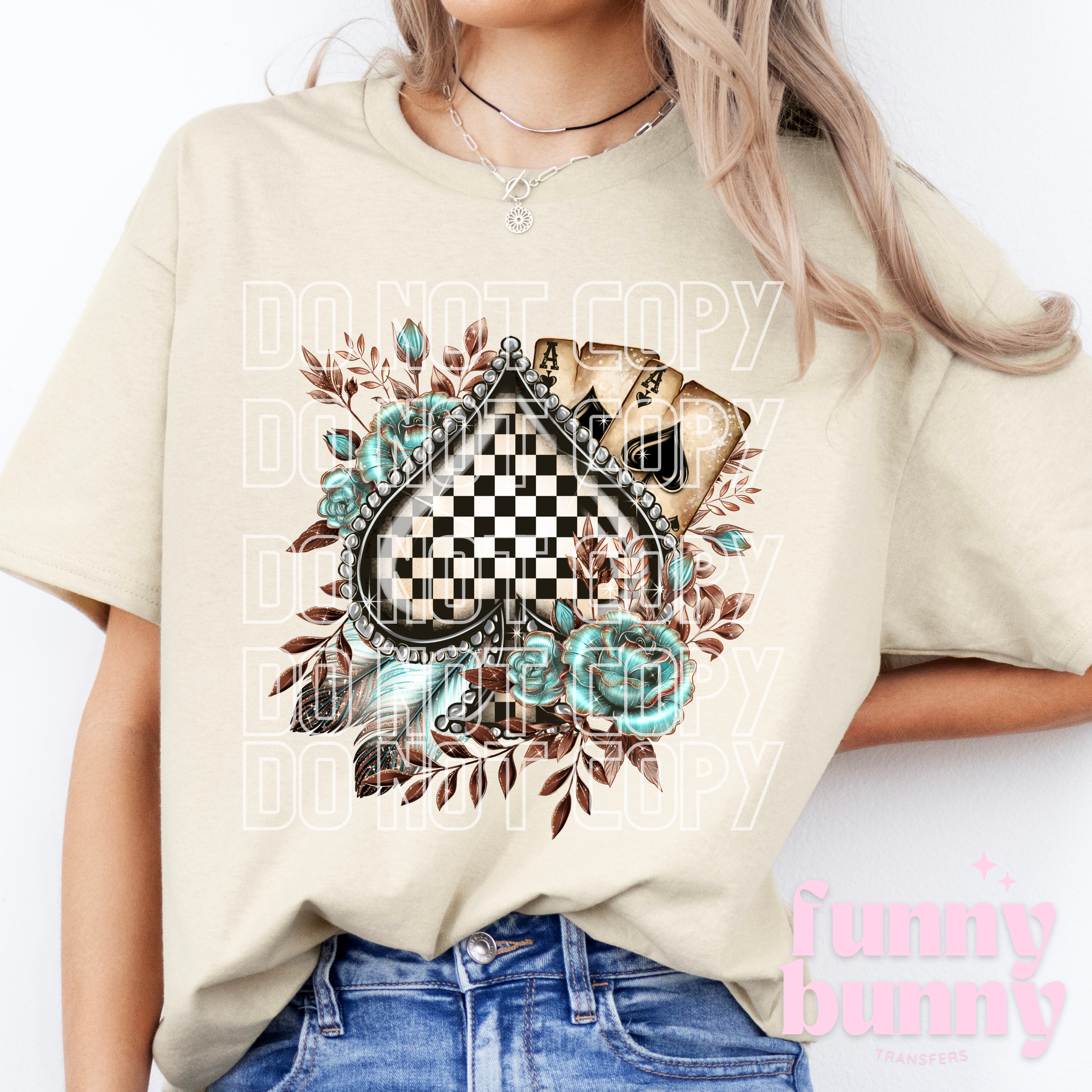 Checkered Spades Black - DTF Transfer – Funny Bunny Transfers