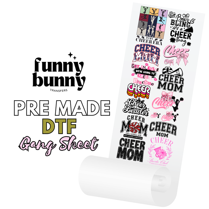 Cheer DTF Gang Sheet – Funny Bunny Transfers