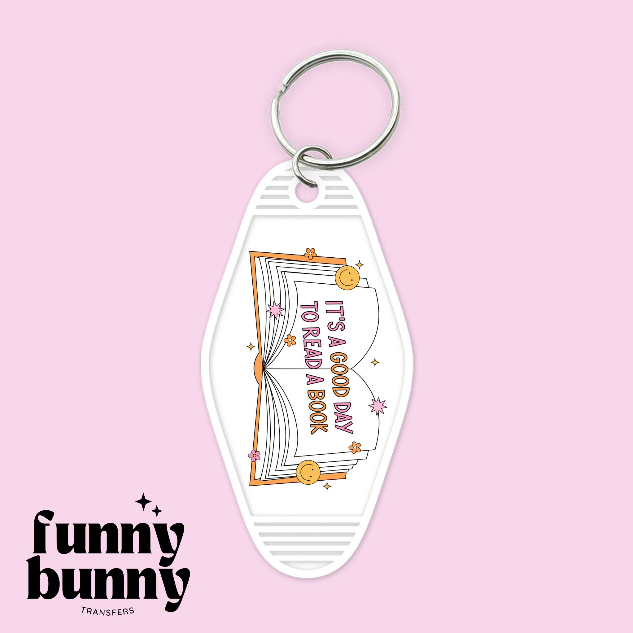 Good Day Book - Motel Keychain – Funny Bunny Transfers