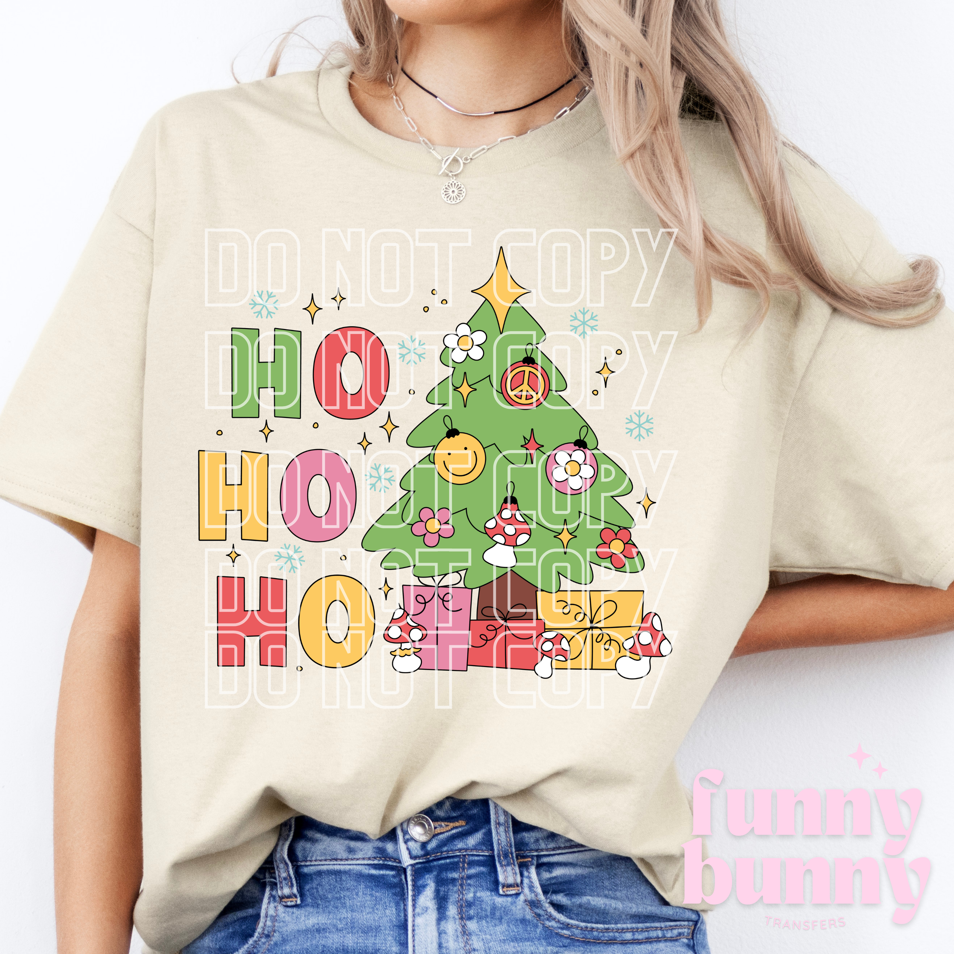 Groovy HO HO HO Tree - DTF Transfer – Funny Bunny Transfers