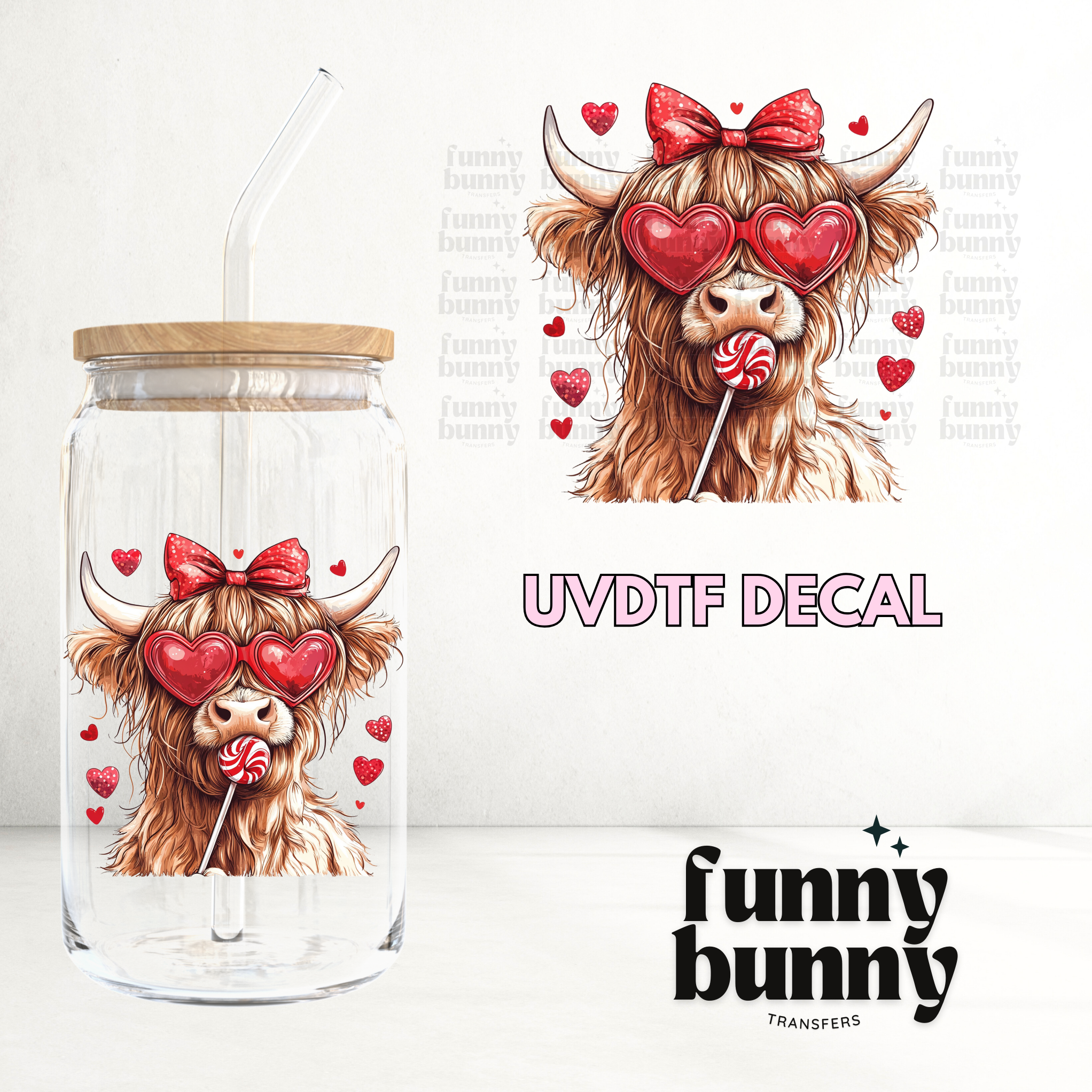 Highland Cow Lolly Cutie - UVDTF Decal – Funny Bunny Transfers