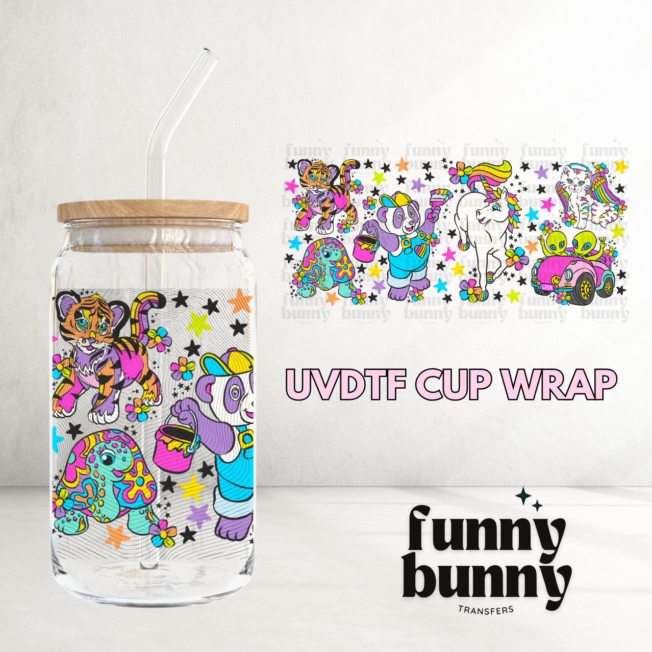 LF Pastel Cuties - 16oz UVDTF Cup Wrap – Funny Bunny Transfers