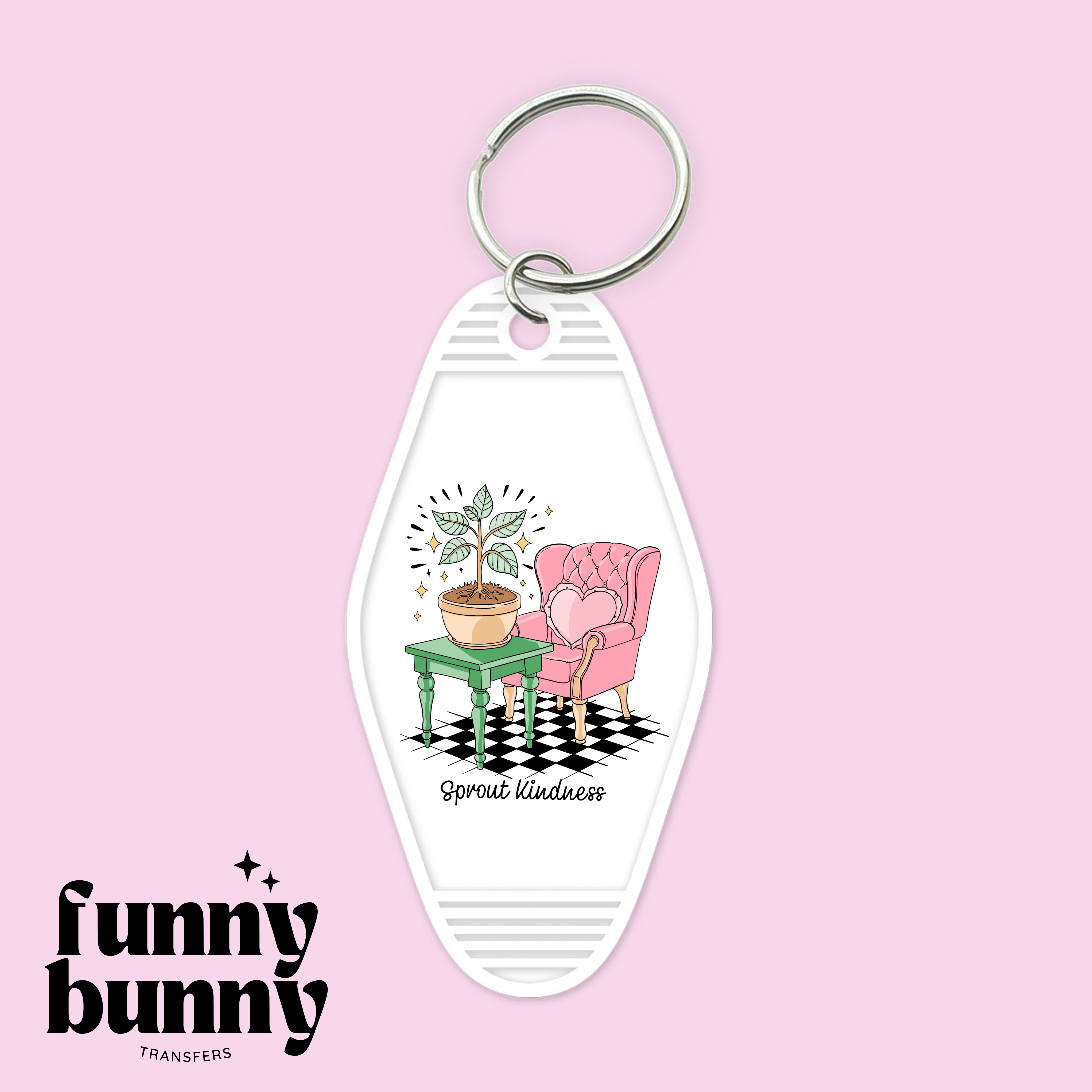 Sprout Kindness - Motel Keychain – Funny Bunny Transfers