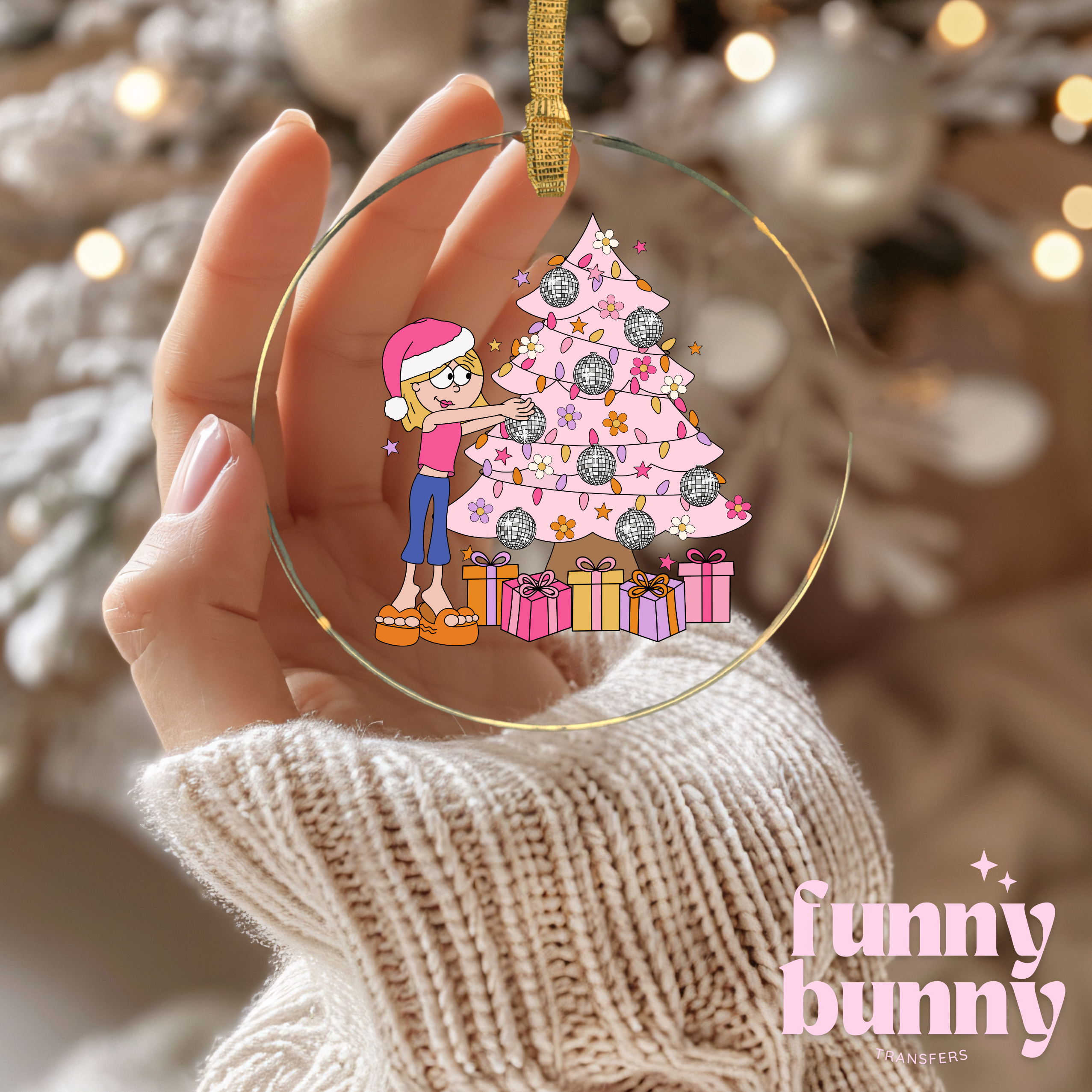 Pink Lizzie Tree - UVDTF Ornament Decal – Funny Bunny Transfers