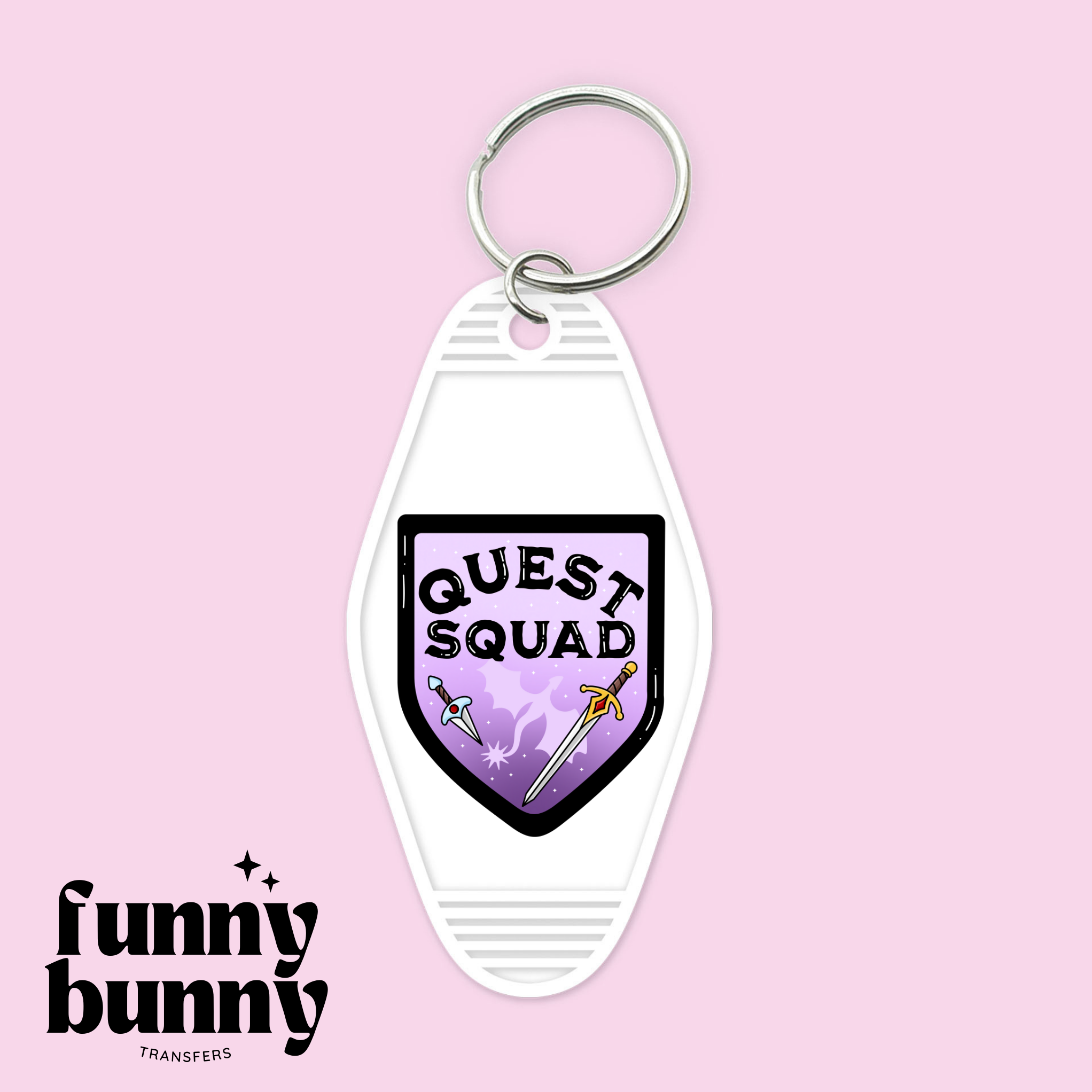 Quest Squad - Motel Keychain – Funny Bunny Transfers