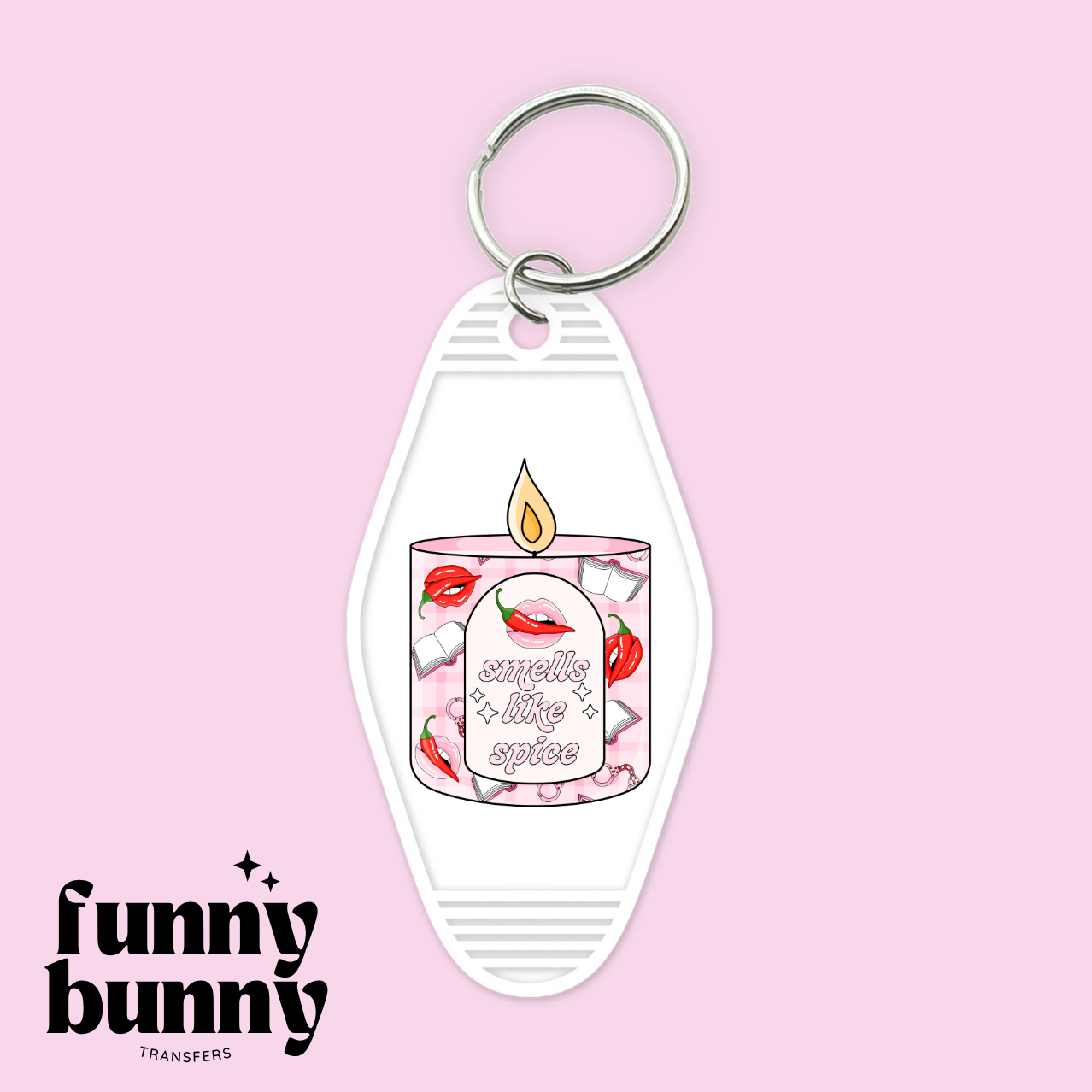 Smells Like Spice Candle - Motel Keychain – Funny Bunny Transfers