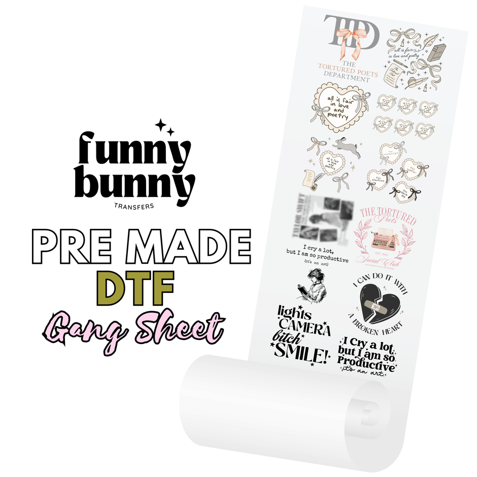 DTF Pre Made Gang Sheets – Funny Bunny Transfers