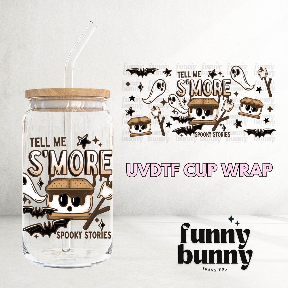 Tell Me Smore - 16oz UVDTF Cup Wrap – Funny Bunny Transfers